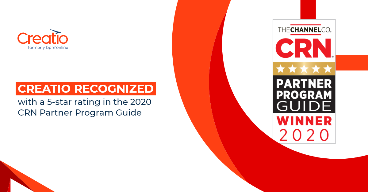 Creatio Recognized with a 5-Star Rating in the 2020 CRN Partner Program Guide | Creatio